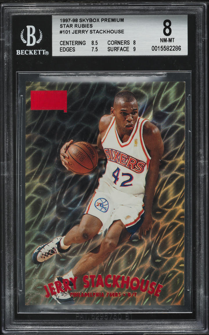 1997 Skybox Premium Star Rubies Jerry Stackhouse /50 #101 BGS 8 NM-MT ...