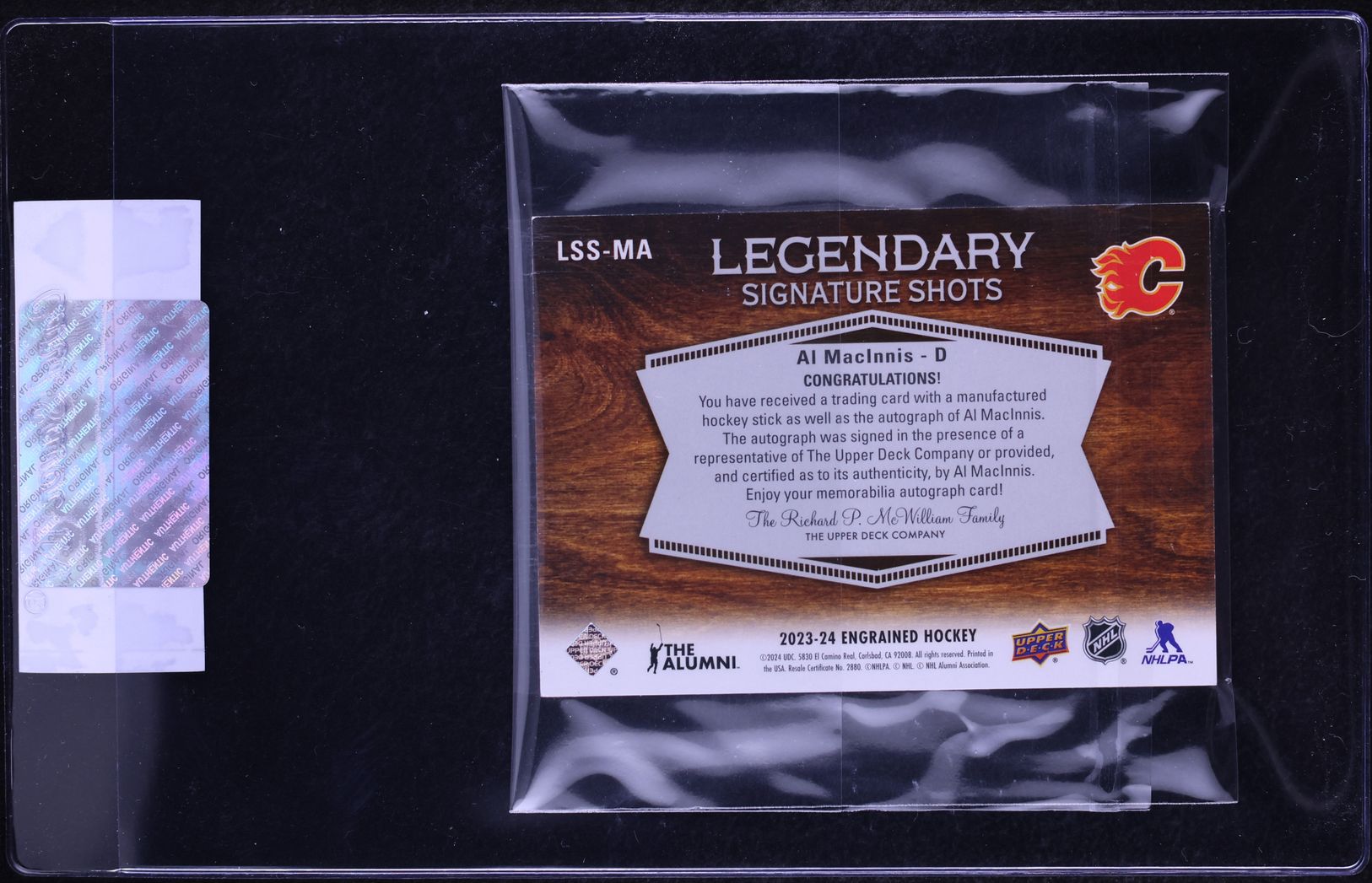 2023 Upper Deck Engrained Legendary Shots Al MacInnis RELIC AUTO /48 # ...