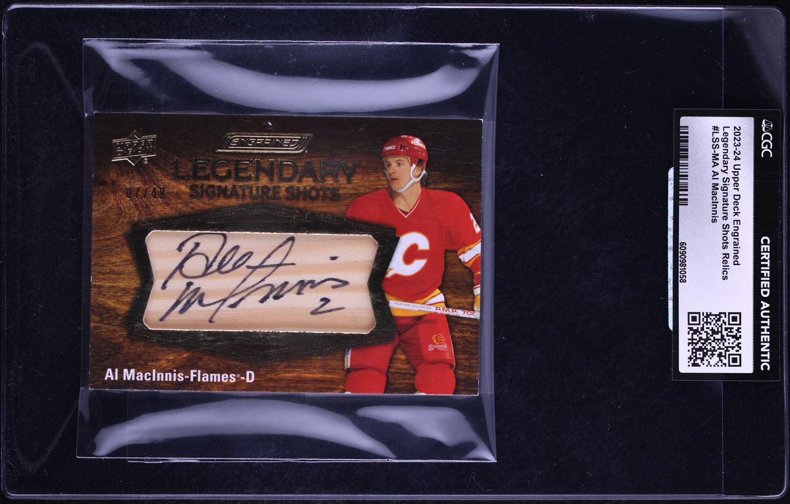 2023 Upper Deck Engrained Legendary Shots Al MacInnis RELIC AUTO /48 # ...