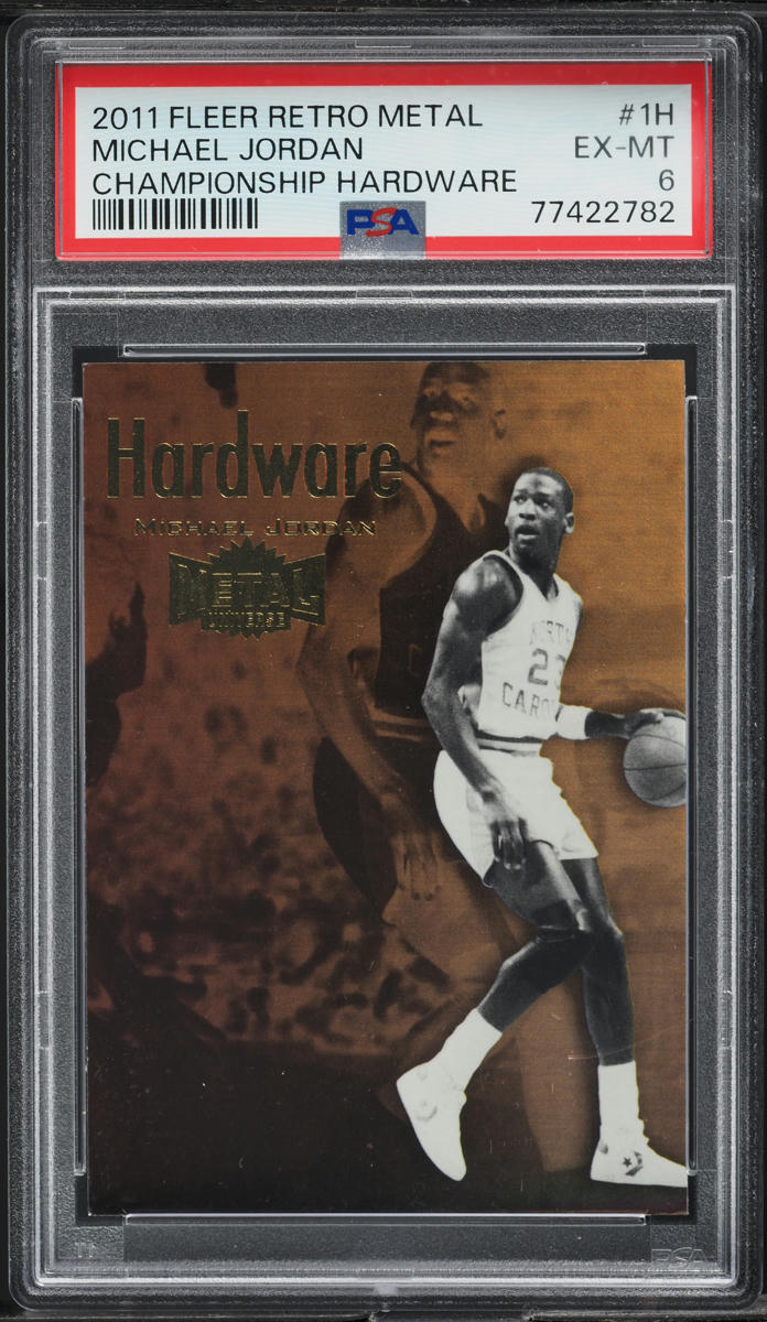2011 Fleer Retro Metal Championship Hardware Michael Jordan #1H PSA 6 ...