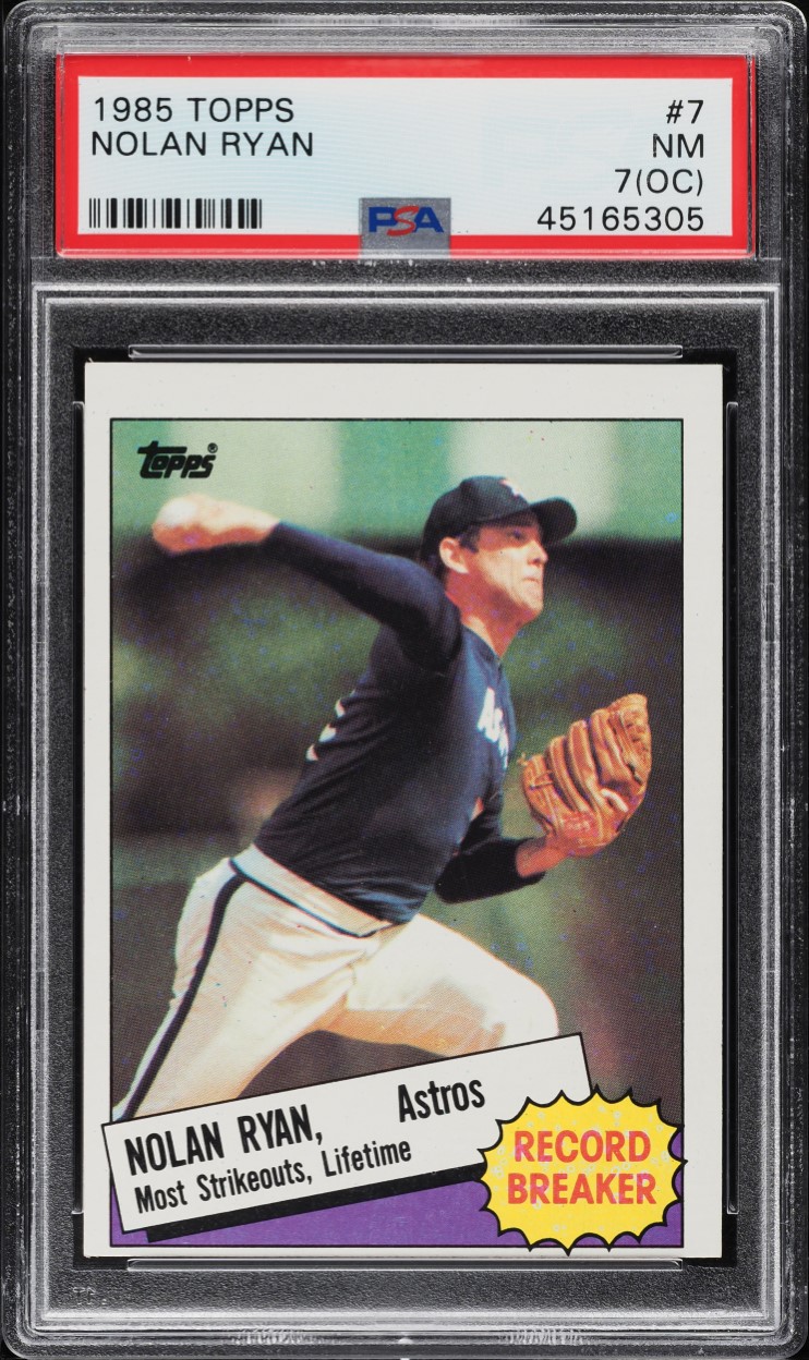 1985 Topps Nolan Ryan #7 PSA 7(oc) NRMT on Fanatics Collect