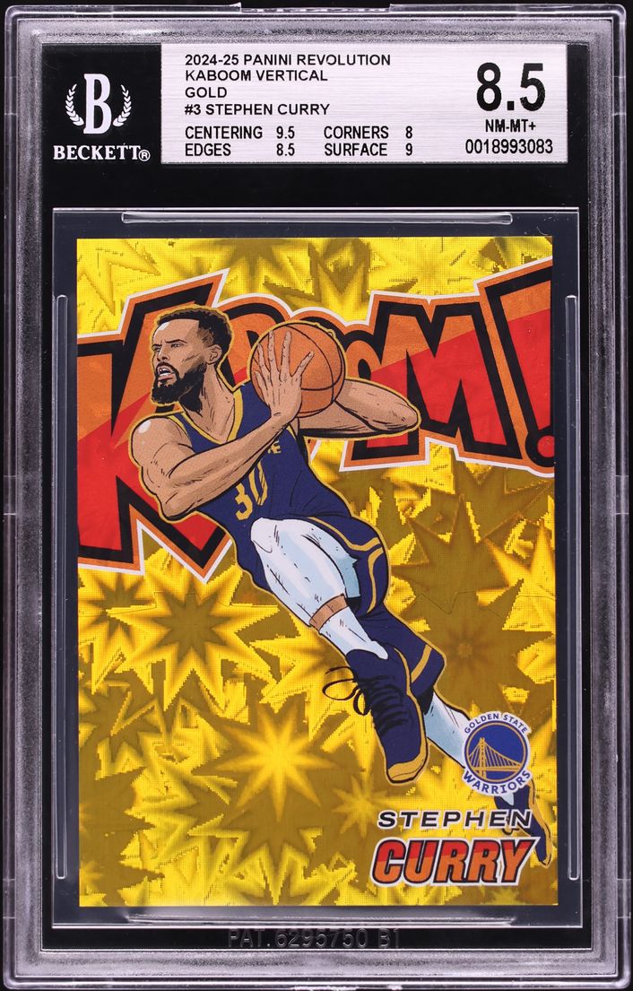2024 Panini Revolution Kaboom Vertical Gold Stephen Curry /10 #3 BGS 8. ...