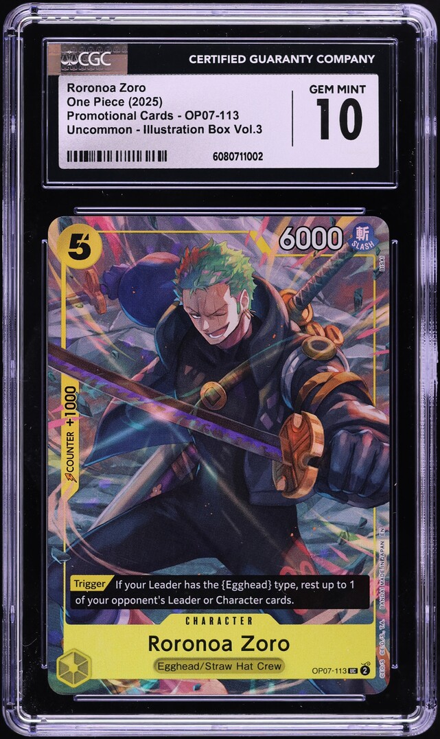 2025 One Piece Promo Illustration Box Vol. 3 Roronoa Zoro #OP07-113 CGC ...