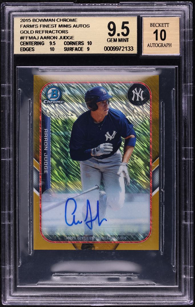 2015 Bowman Chrome Farm's Finest Gold Ref. Aaron Judge PROSPECT AUTO ...