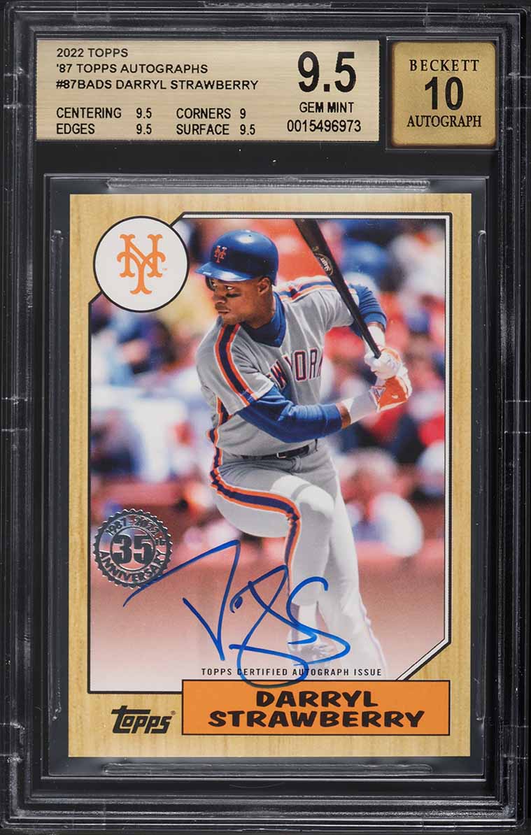 2022 Topps '87 Autographs Darryl Strawberry AUTO #87BA-DS BGS 9.5 GEM ...