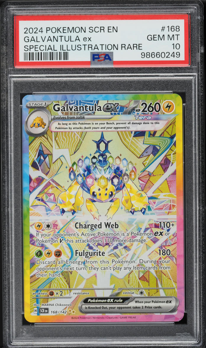2024 Pokemon Scarlet & Violet Stellar Crown Galvantula ex #168 PSA 10 GEM MINT on Fanatics Collect