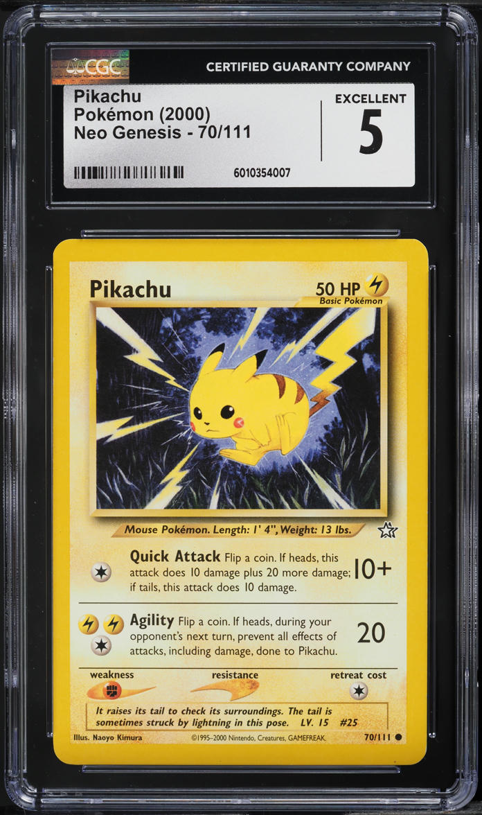 2000 Pokemon Neo Genesis Pikachu #70 CGC 5 EX on Fanatics Collect