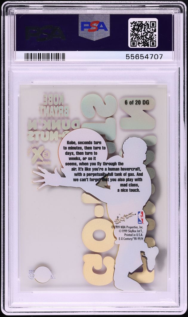 1998 Skybox E-X Century Dunk 'N Go Nuts Kobe Bryant #6DG PSA 10 GEM ...