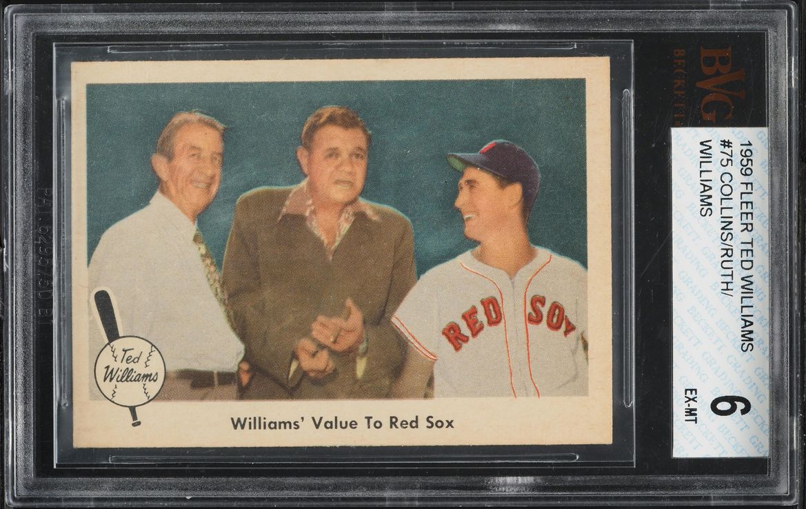 1959 Fleer Ted Williams Ruth Collins VALUE TO RED SOX #75 BVG EXMT on ...