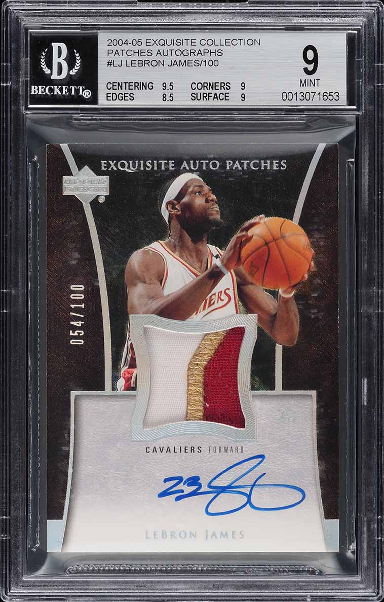2004 Exquisite Collection Patches LeBron James PATCH AUTO /100 #LJ BGS ...