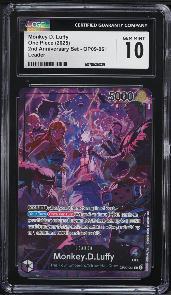 2025 One Piece 2nd Anniversary Set Monkey D. Luffy #OP09-061 CGC 10 GEM MINT on Fanatics Collect