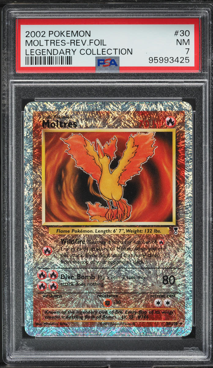 2002 Pokemon Legendary Collection Reverse Holo Moltres #30 PSA 7 NRMT ...