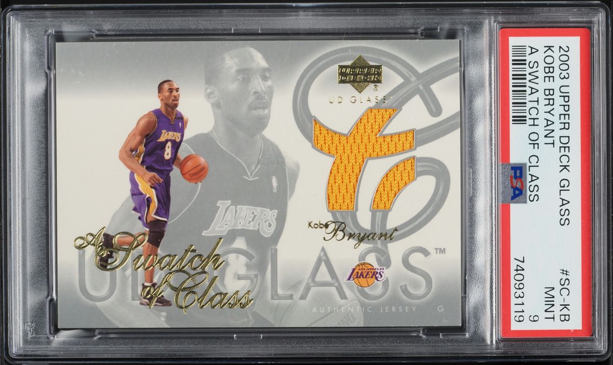 2003 Upper Deck Glass A Swatch Of Class Kobe Bryant PATCH #SC-KB PSA 9 ...