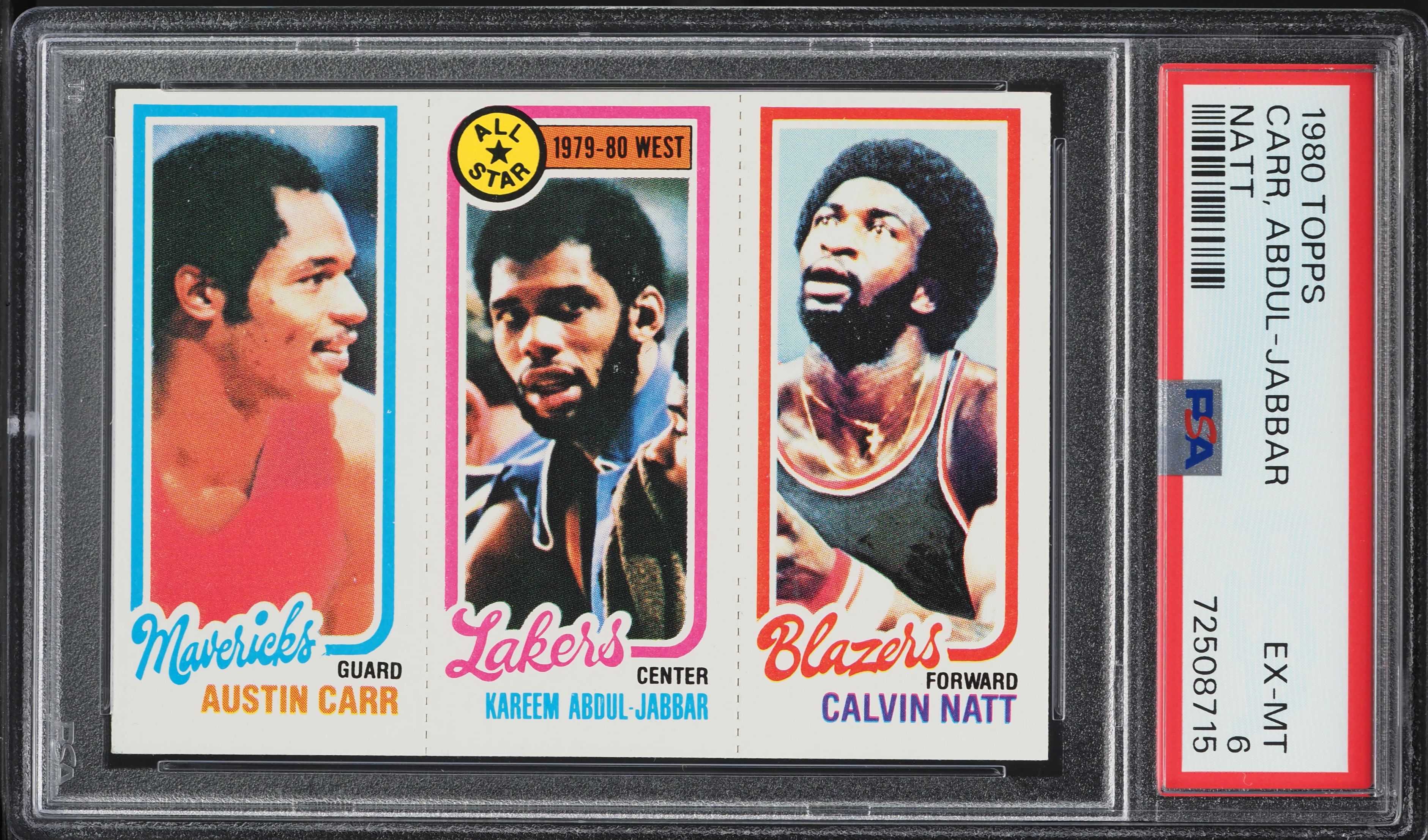 1980 Topps Basketball Austin Carr Kareem Abdul-Jabbar Calvin Natt PSA 6 ...