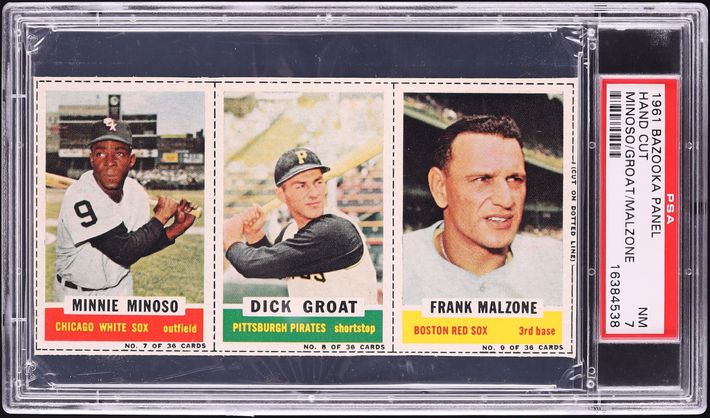 1961 Bazooka Panel Minnie Minoso Dick Groat Frank Malzone PSA 7 NRMT on ...