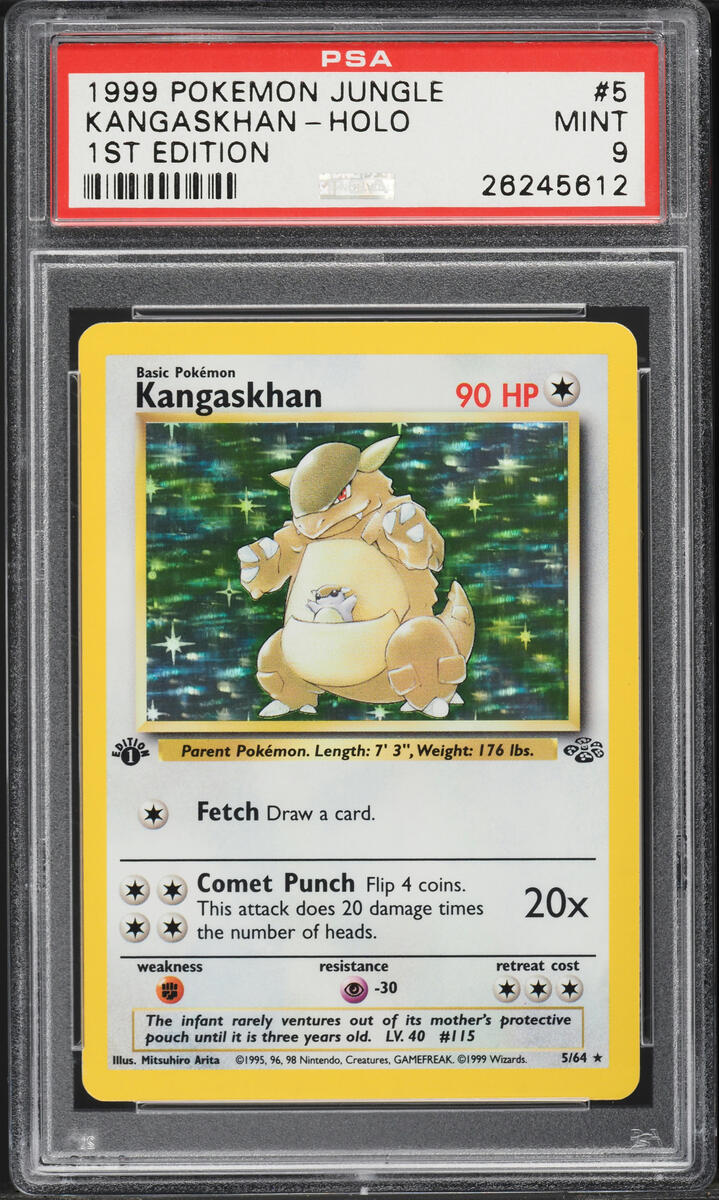 1999 Pokemon Jungle 1st Edition Holo Kangaskhan #5 PSA 9 MINT on ...