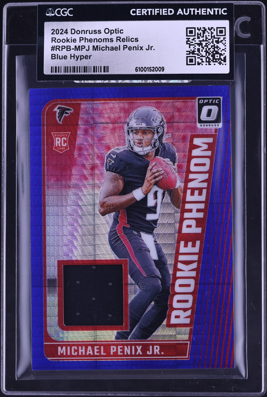 2024 Donruss Optic Phenoms Blue Hyper Michael Penix Jr. ROOKIE PATCH # ...