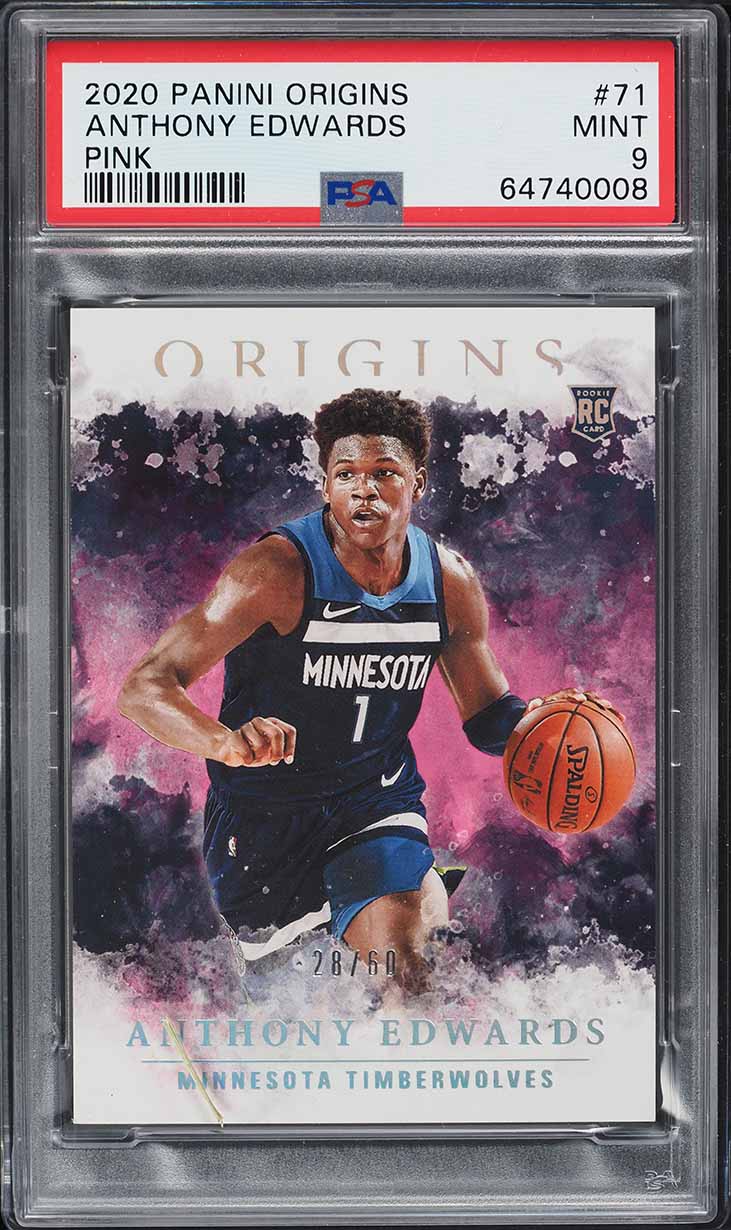 2020 Panini Origins Pink Anthony Edwards ROOKIE /60 #71 PSA 9 MINT on ...