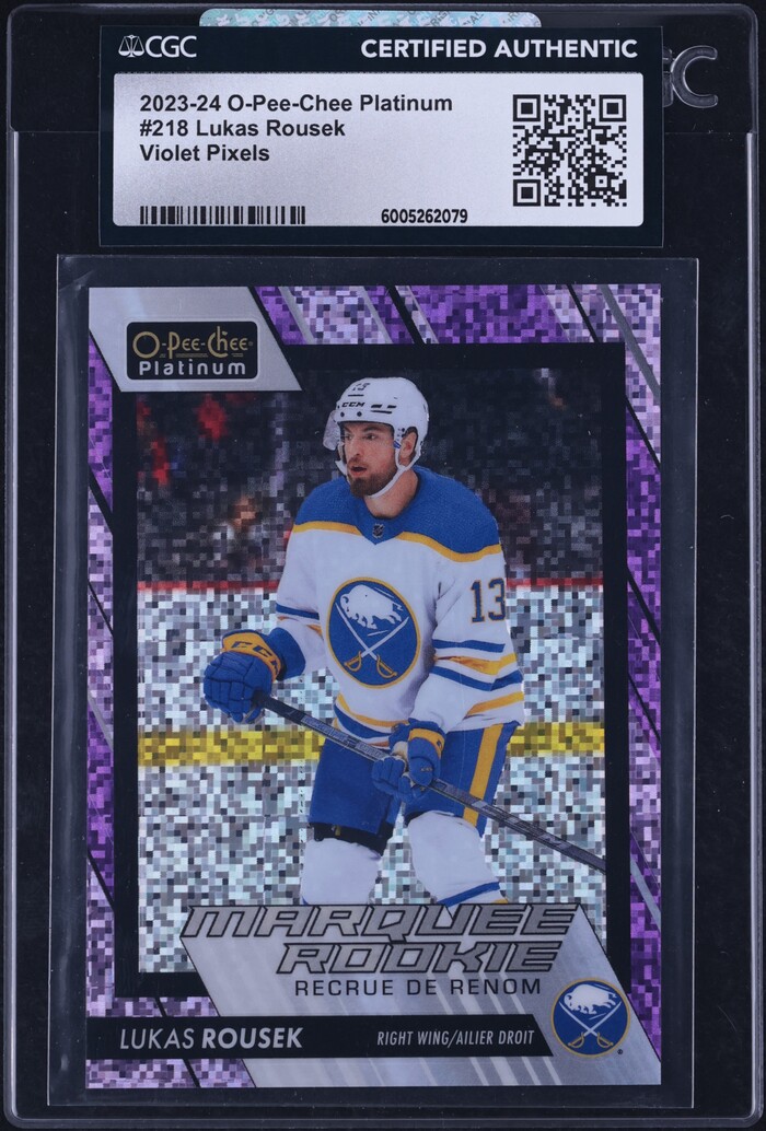 2023 O-Pee-Chee Platinum Violet Pixels Lukas Rousek ROOKIE /299 #218 ...