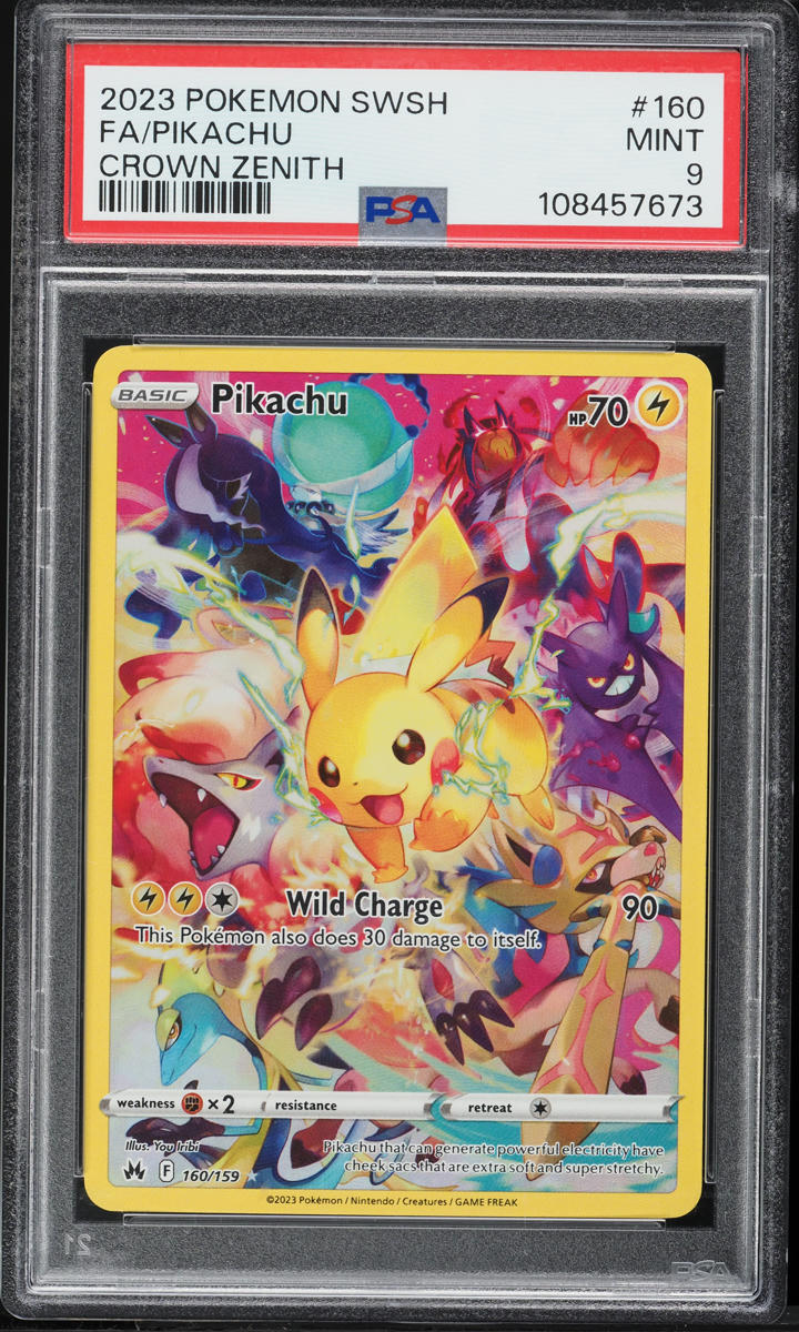 2023 Pokemon Sword & Shield Crown Zenith Full Art Pikachu #160 PSA 9 ...