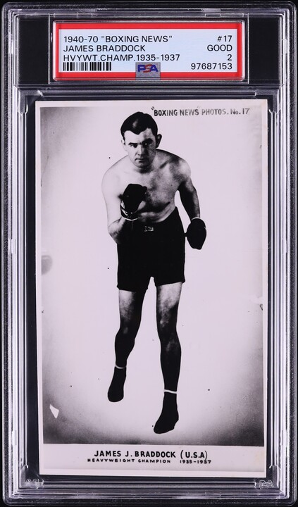 1940-70 Boxing News Photos Heavyweight Champion James Braddock #17 PSA ...