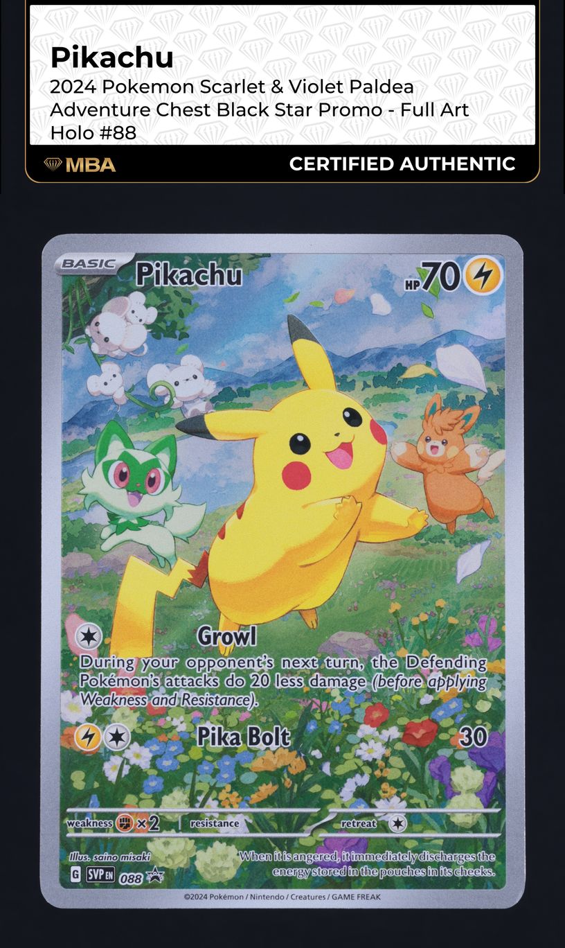 2024 Pokemon SV Black Star Promo Paldea Adventure Chest Pikachu #88 MBA ...