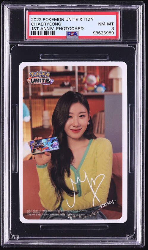 2022 Pokemon Unite X Itzy 1st Anniversary Celebration Photocard Chaeryeong PSA 8 on Fanatics Collect