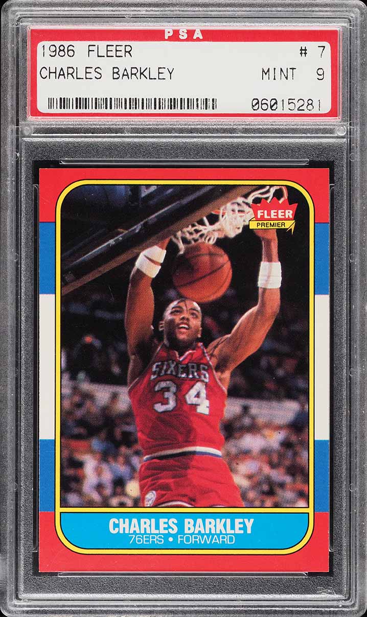1986 Fleer Basketball Charles Barkley ROOKIE #7 PSA 9 MINT on Fanatics ...