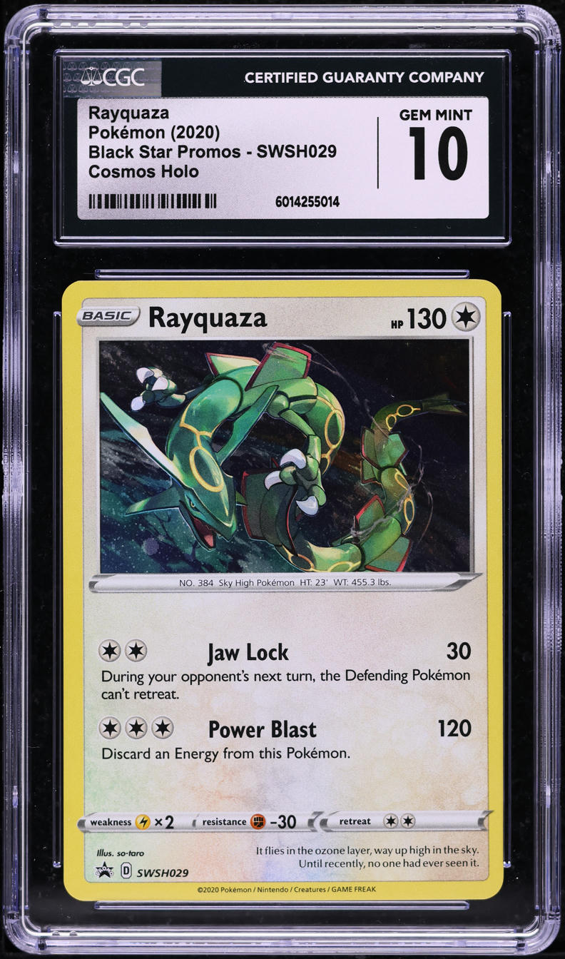 2020 Pokemon SWSH Black Star Promo Cosmos Holo Rayquaza #SWSH029 CGC 10 ...