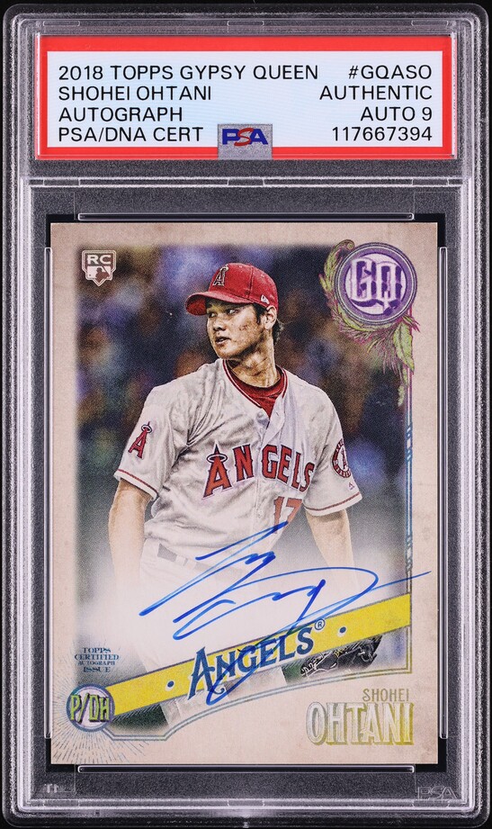 2018 Topps Gypsy Queen Shohei Ohtani ROOKIE AUTO DNA 9 #GQASO PSA AUTH ...