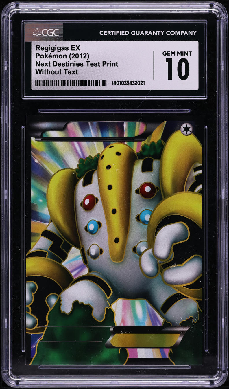 2012 Pokemon BW Next Destinies Test Print Without Text Regigigas EX CGC ...
