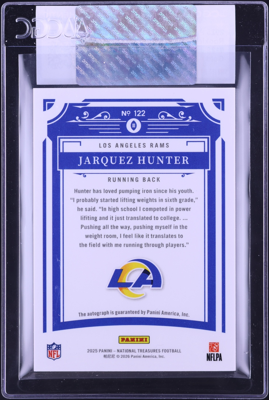 2025 National Treasures Signatures Gold Jarquez Hunter ROOKIE AUTO /35 ...