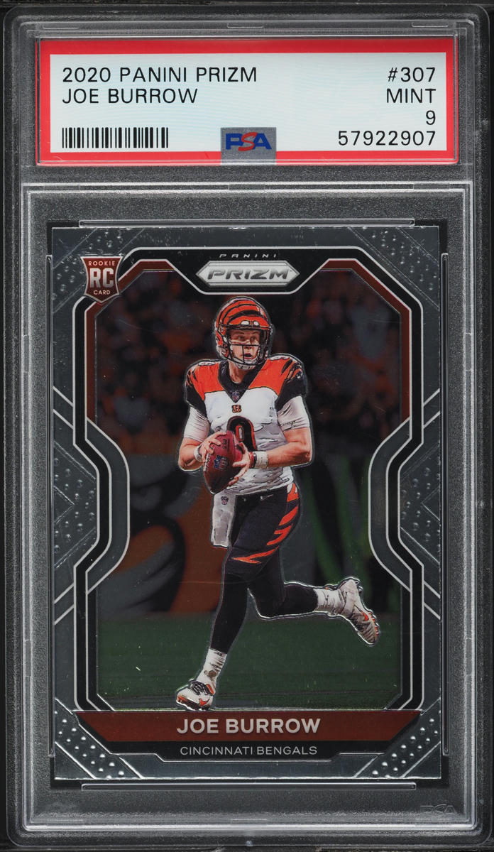 2020 Panini Prizm Joe Burrow ROOKIE #307 PSA 9 MINT on Fanatics Collect