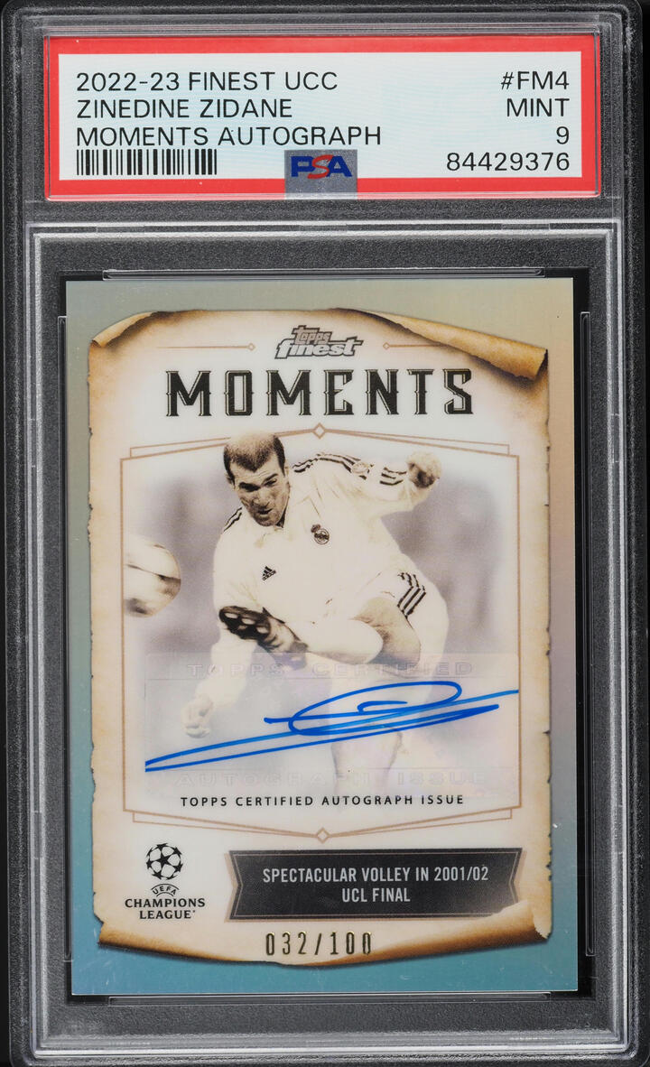 2022 Finest UEFA Club Competitions Moments Zinedine Zidane AUTO /100 # ...