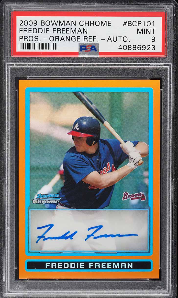 2009 Bowman Chrome Orange Refractor Freddie Freeman RC AUTO /25 #BCP101 ...