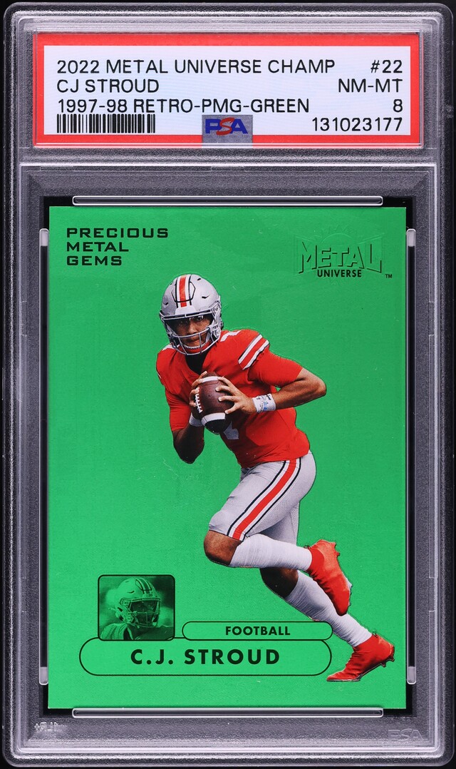 2022 Metal Universe Champions Precious Metal Gems PMG Green CJ Stroud ...