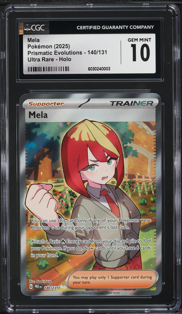 2025 Pokemon SV Prismatic Evolutions Full Art Mela #140 CGC 10 GEM MINT ...