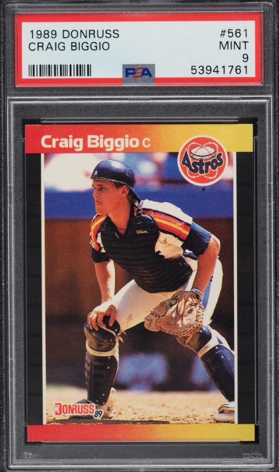 1989 Donruss Craig Biggio ROOKIE #561 PSA 9 MINT on Fanatics Collect