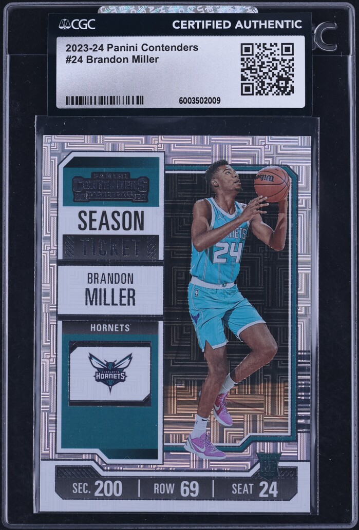 2023 Panini Contenders Brandon Miller ROOKIE #24 CGC AUTH on Fanatics ...