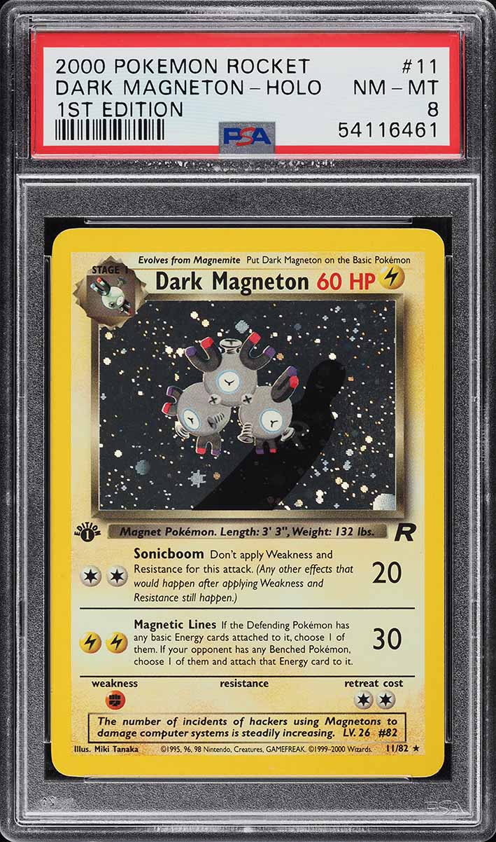 2000 Pokemon Team Rocket 1st Edition Holo Dark Magneton #11 PSA 8 NM-MT ...