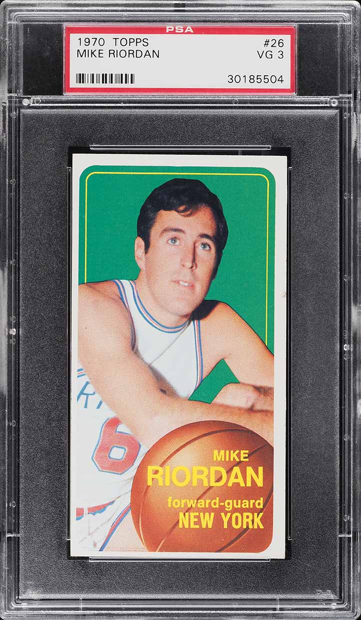 1970 Topps Basketball Mike Riordan ROOKIE #26 PSA 3 VG on Fanatics Collect
