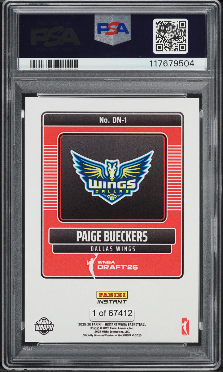 2025 Panini Instant WNBA Draft Night Paige Bueckers ROOKIE /67412 #DN-1 ...