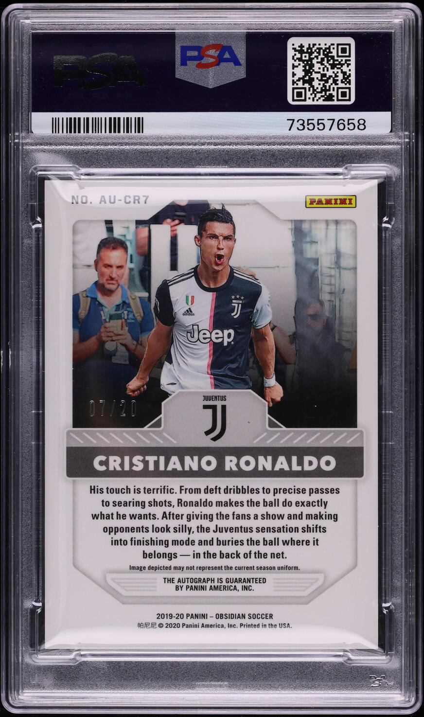 2019 Panini Obsidian Aurora Cristiano Ronaldo AUTO DNA 10 /20 #AU-CR7 PSA AUTH on Fanatics Collect