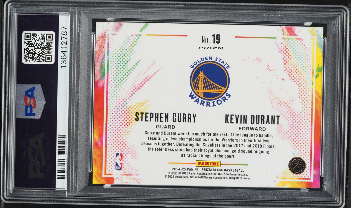 2024 Panini Prizm Black Color Blast Duals Stephen Curry Kevin Durant ...