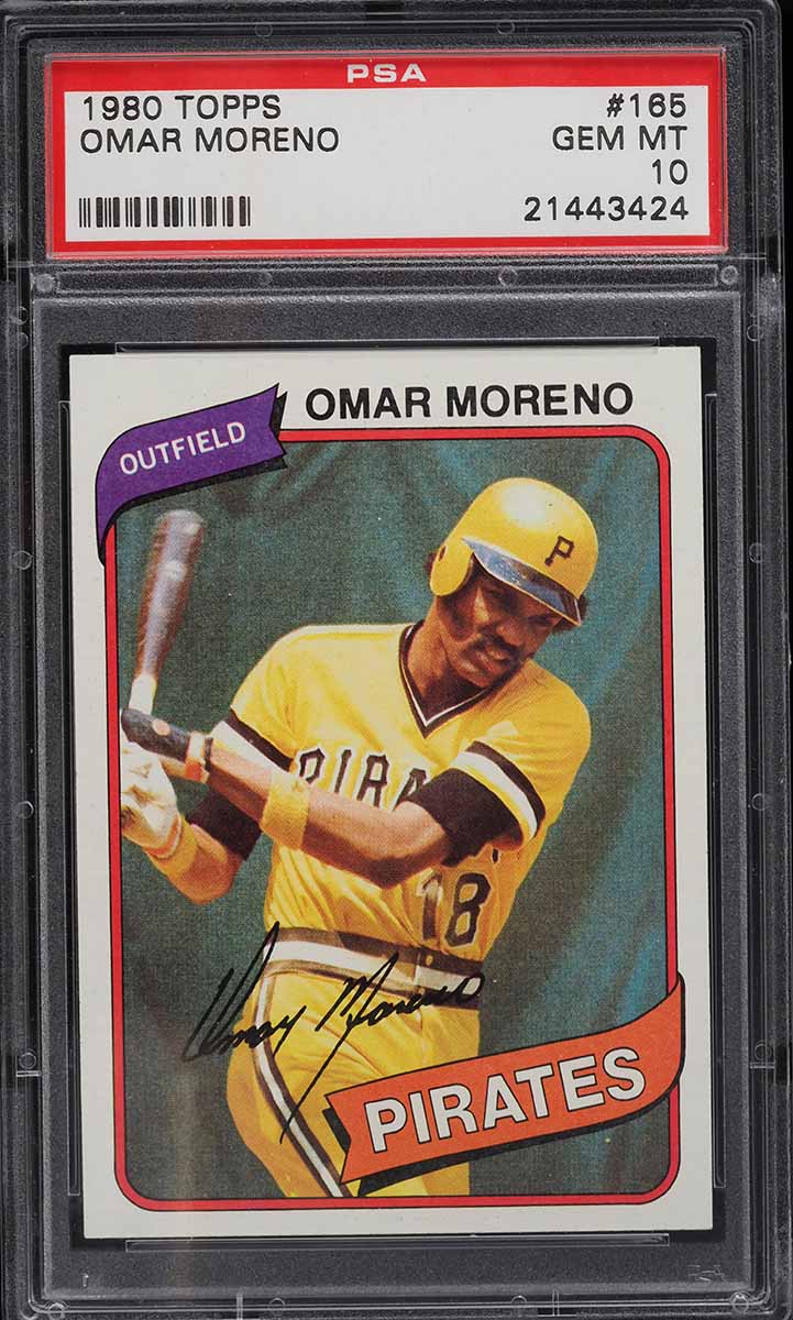 1980 Topps Omar Moreno #165 PSA 10 GEM MINT on Fanatics Collect