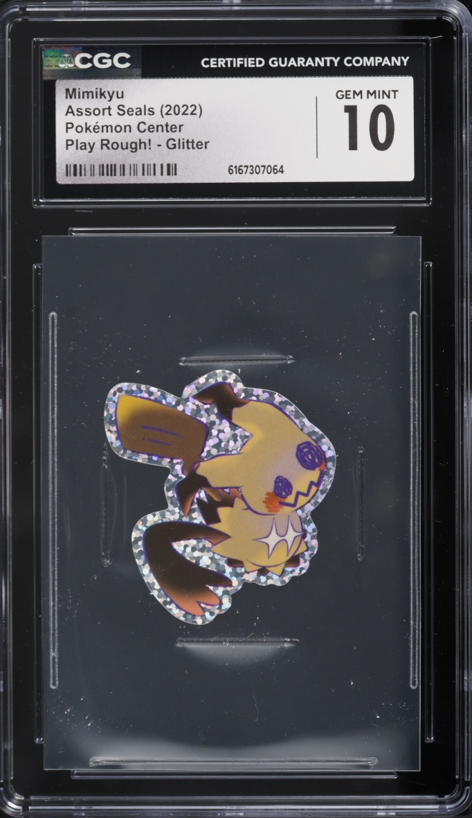 2022 Pokemon Center Assort Seals Play Rough! Glitter Mimikyu CGC 10 GEM ...