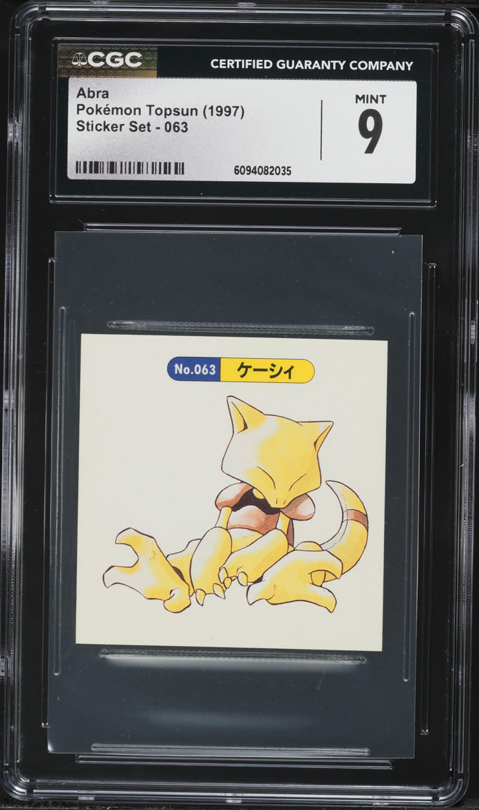 1997 Pokemon Japanese Topsun Sticker Set Abra #063 CGC 9 MINT on ...