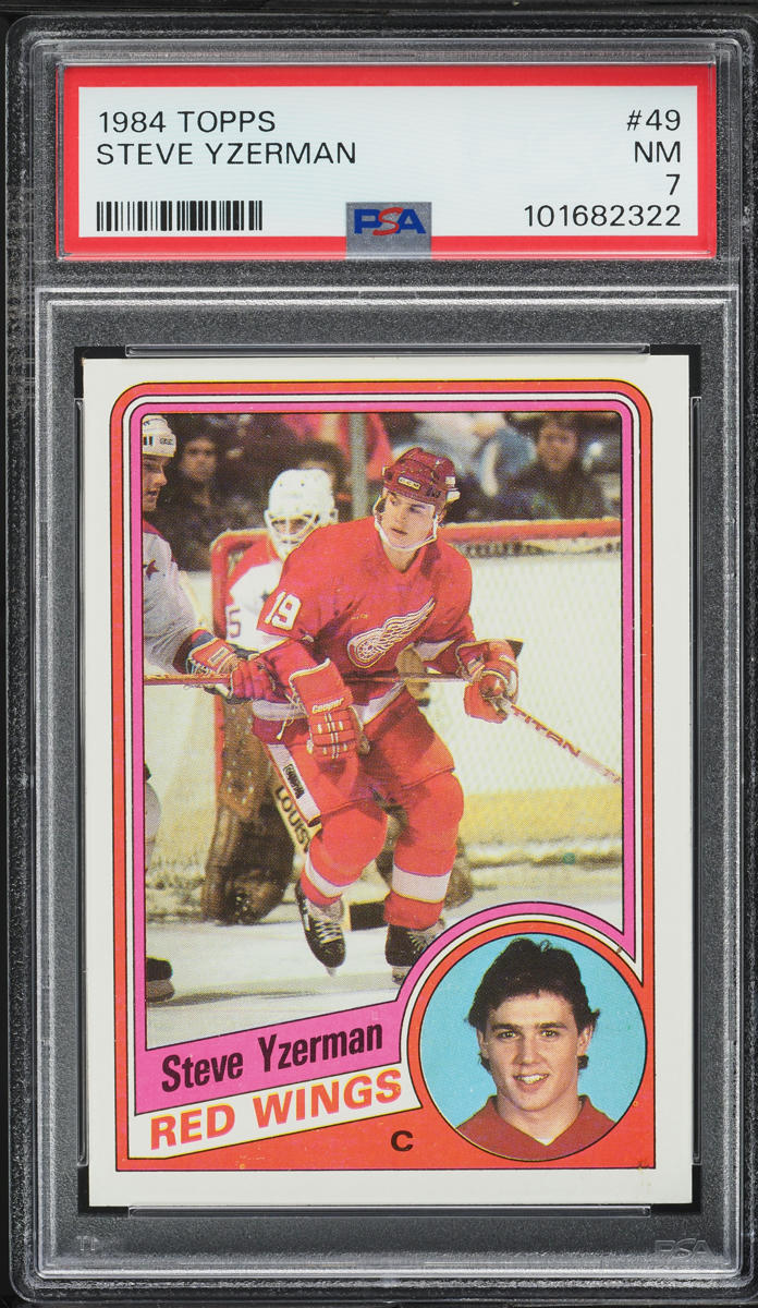 1984 Topps Hockey Steve Yzerman ROOKIE #49 PSA 7 NRMT on Fanatics Collect