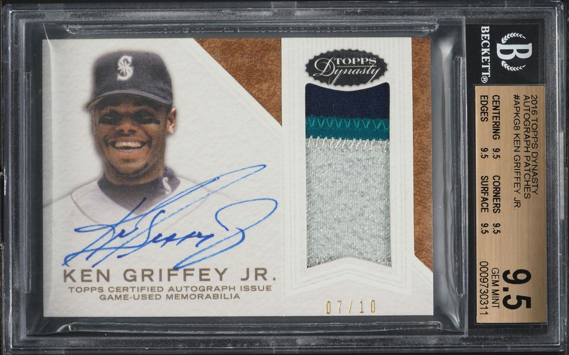 2016 Topps Dynasty Ken Griffey Jr. PATCH AUTO /10 #AP-KG8 BGS 9.5 GEM ...