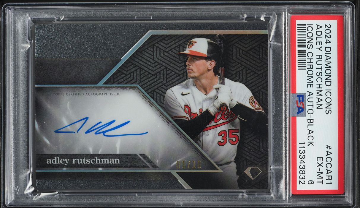 2024 Topps Diamond Icons Chrome Black Adley Rutschman AUTO 1/10 PSA 6 ...